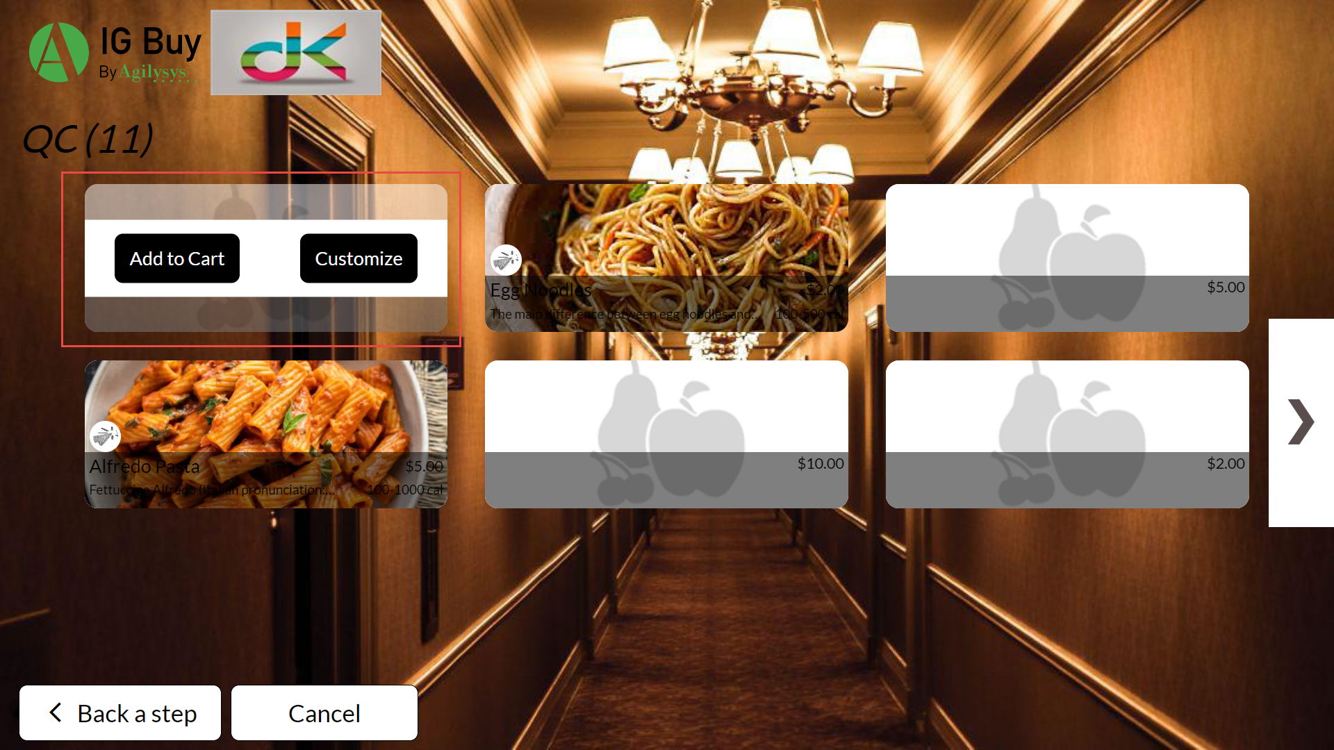 Display Add to Cart and Customize Buttons on Item Card